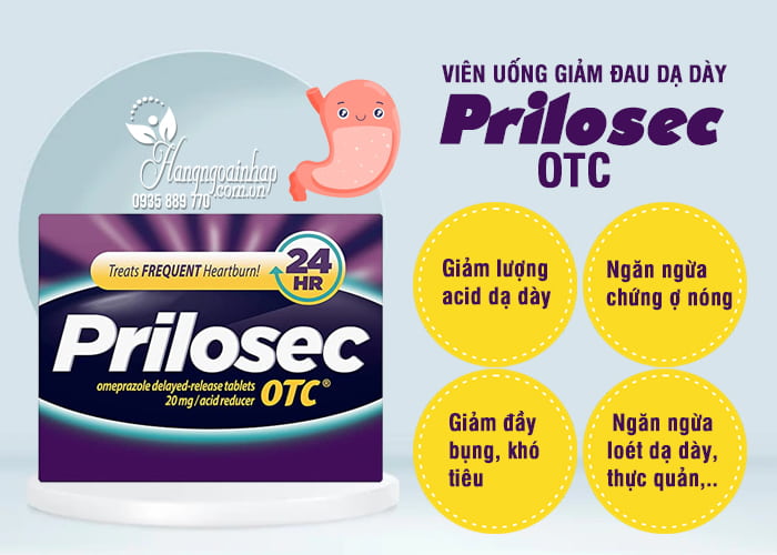 Viên uống giảm đau dạ dày Prilosec OTC 20mg 42 viên của Mỹ